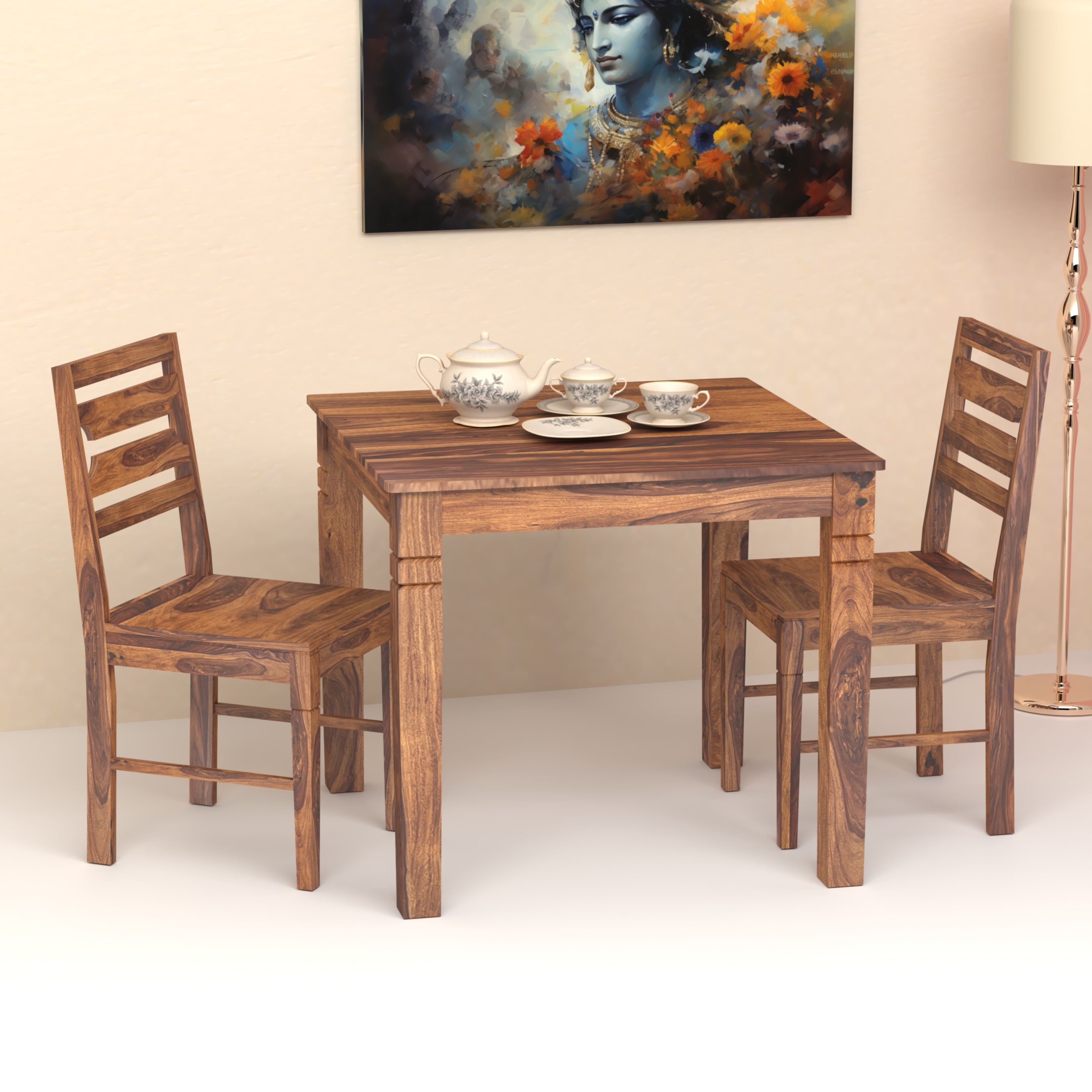 Prados Sheesham Wood Two Seater Dining Set in Honey Finish– WOODPEEL ...