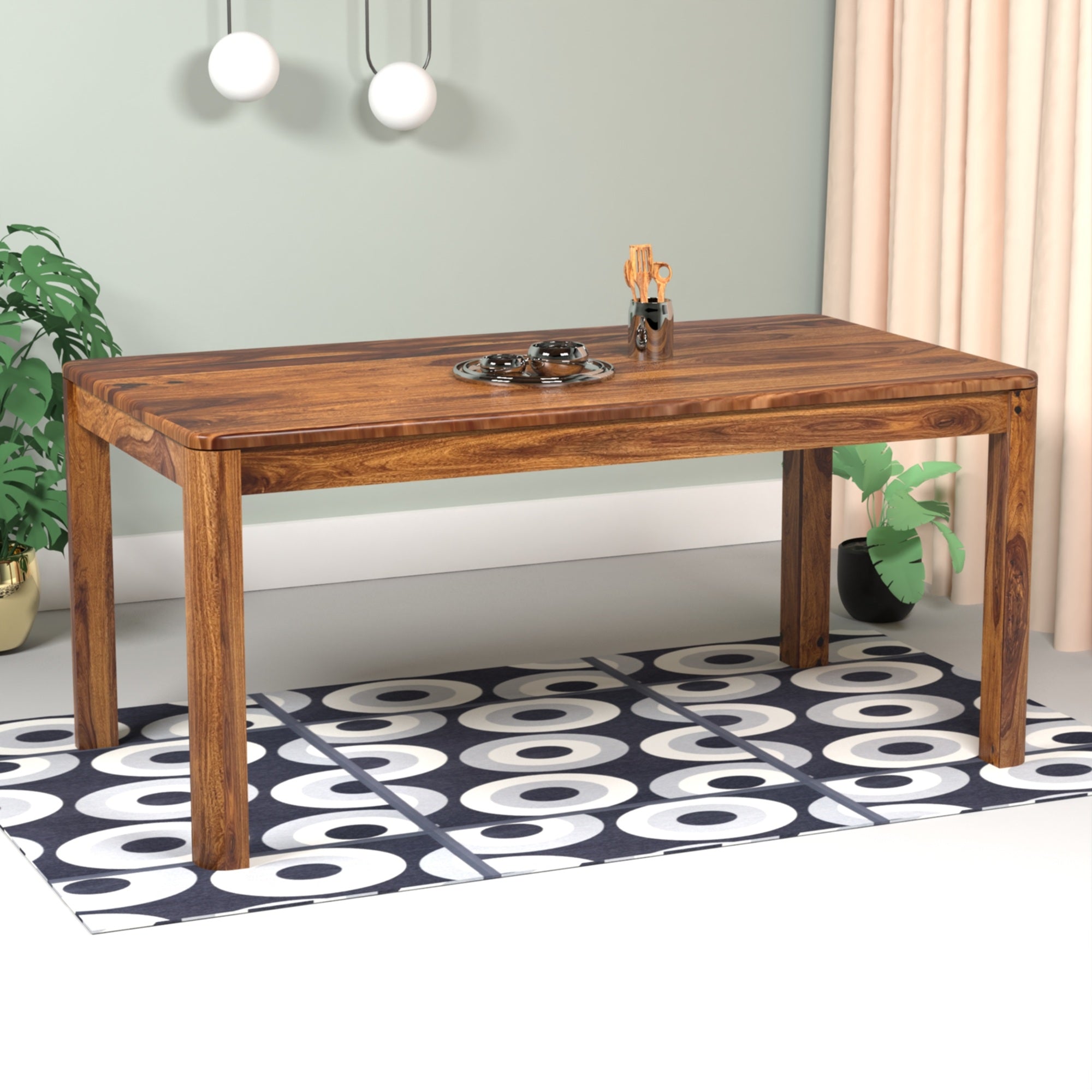 Toronto Sheesham Wood Six Seater Dining Table in Honey Finish– WOODPEEL ...